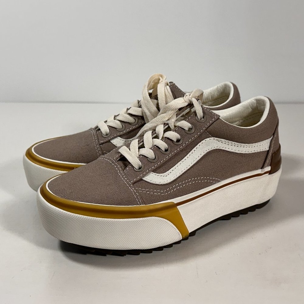 Vans Old Skool Platform Gray Canvas Sneakers Women Si… - Gem